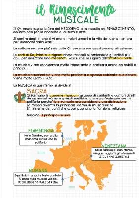La musica nel Rinascimento: Riassunto e PDF per le scuole medie (Musica ...
