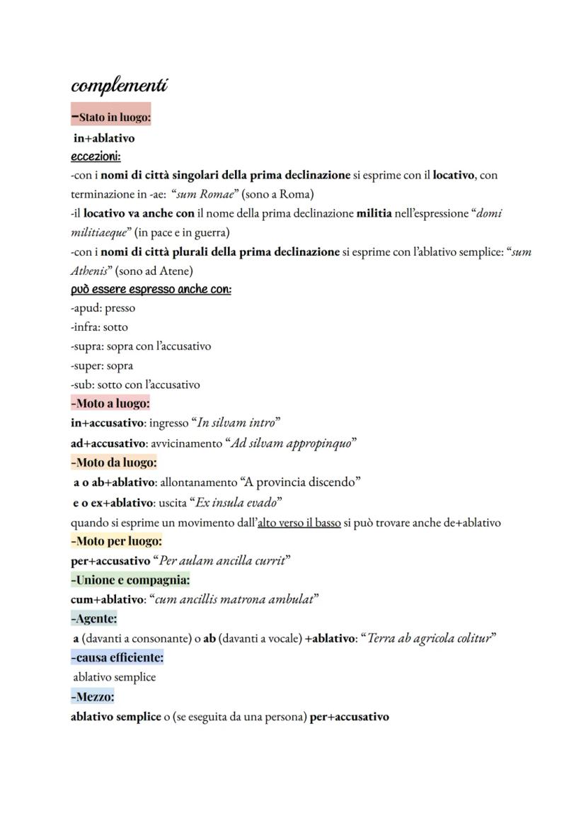 Spiegato semplicemente: Guida ai Complementi in Latino: Schema, Pdf e ...