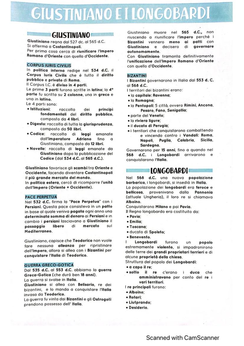Giustiniano Imperatore: Riassunto Brevissimo e Conquiste in Italia ...