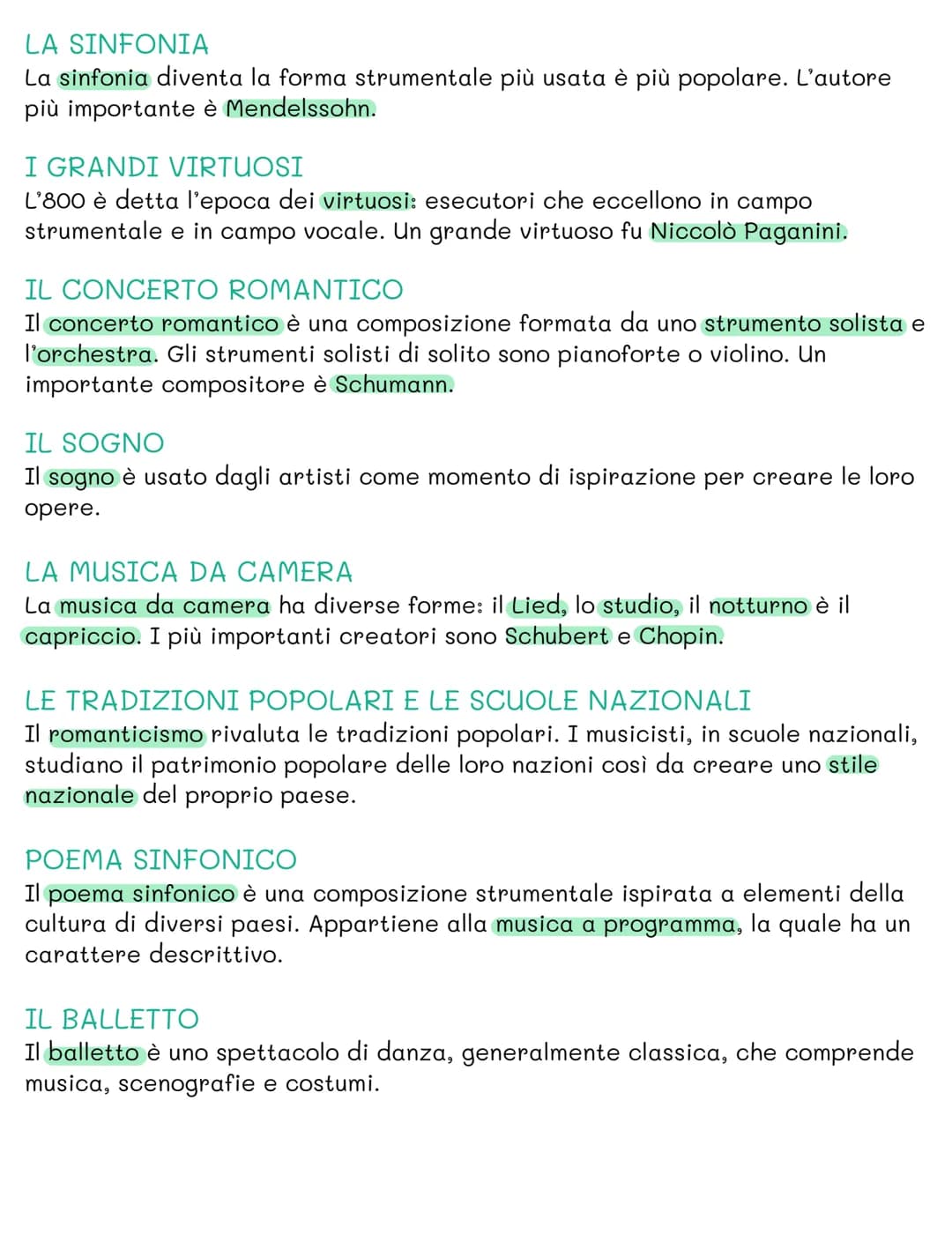 Il Romanticismo in Musica per la Terza Media: Schema, Riassunto e Mappa ...