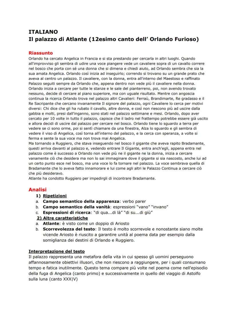 Il Palazzo di Atlante: Riassunto e Analisi Semplici per Studenti ...