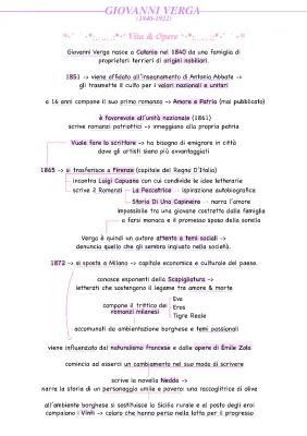 Giovanni Verga e il Verismo: riassunto, opere e vita (Italiano) come PDF - Knowunity